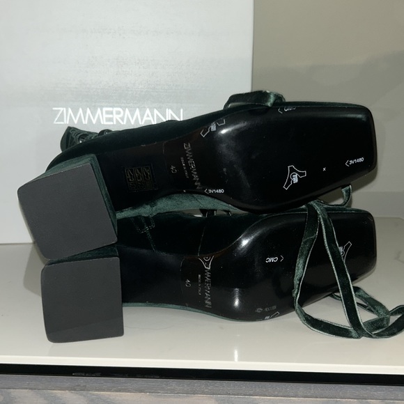 Zimmermann Shoes Zimmermann Green Velvet Lace Up Boots Sz 4 Poshmark